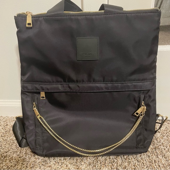 Cynthia Rowley | Bags | Cynthia Rowley Black Backpack With Gold Details ...